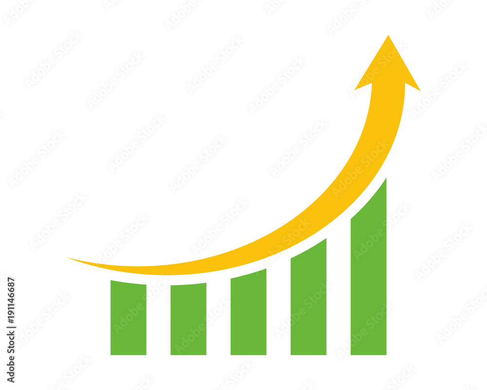 arrow chart graph diagram image vector icon logo symbol Stock Vector ...