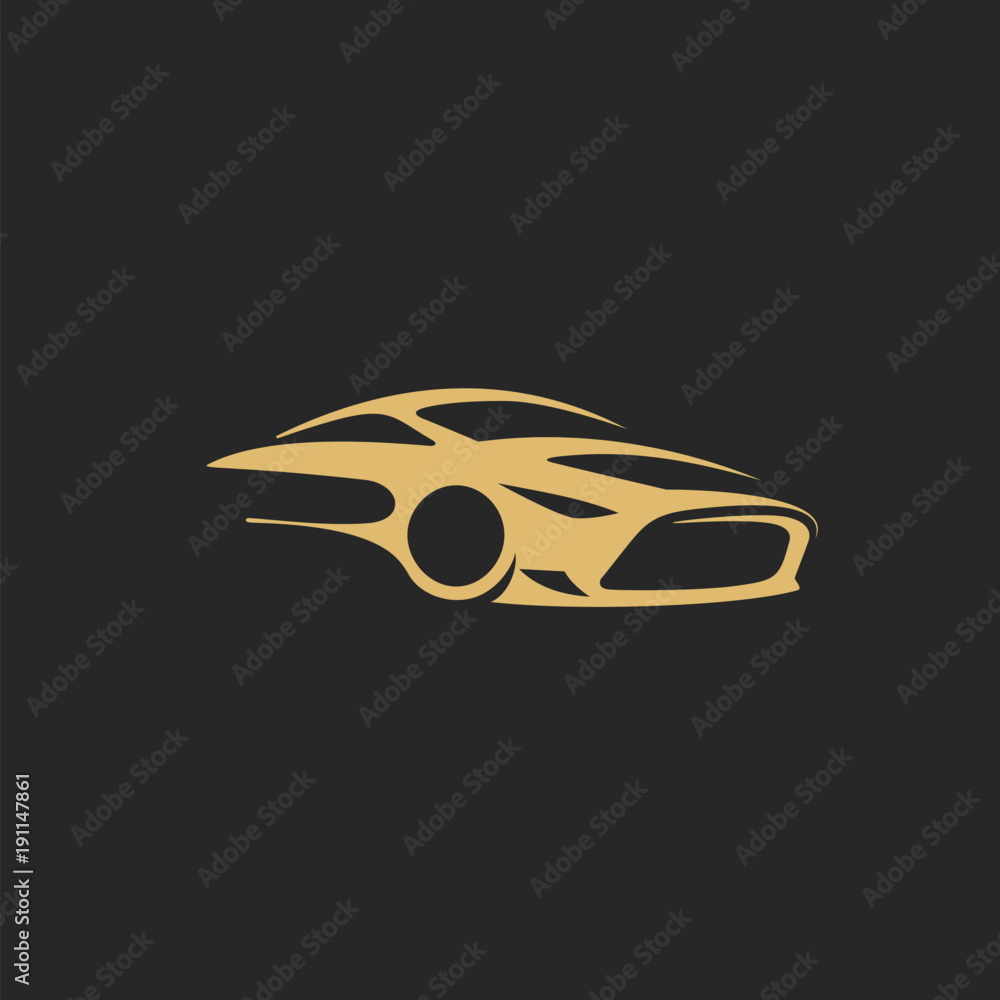 Gold car logo template vector illustration. Stock Vector | Adobe Stock