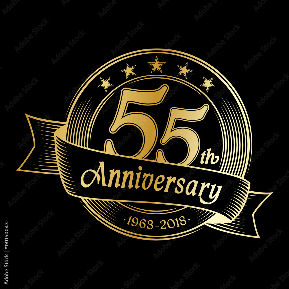 55th anniversary design template. Vector and illustration. Stock Vector ...