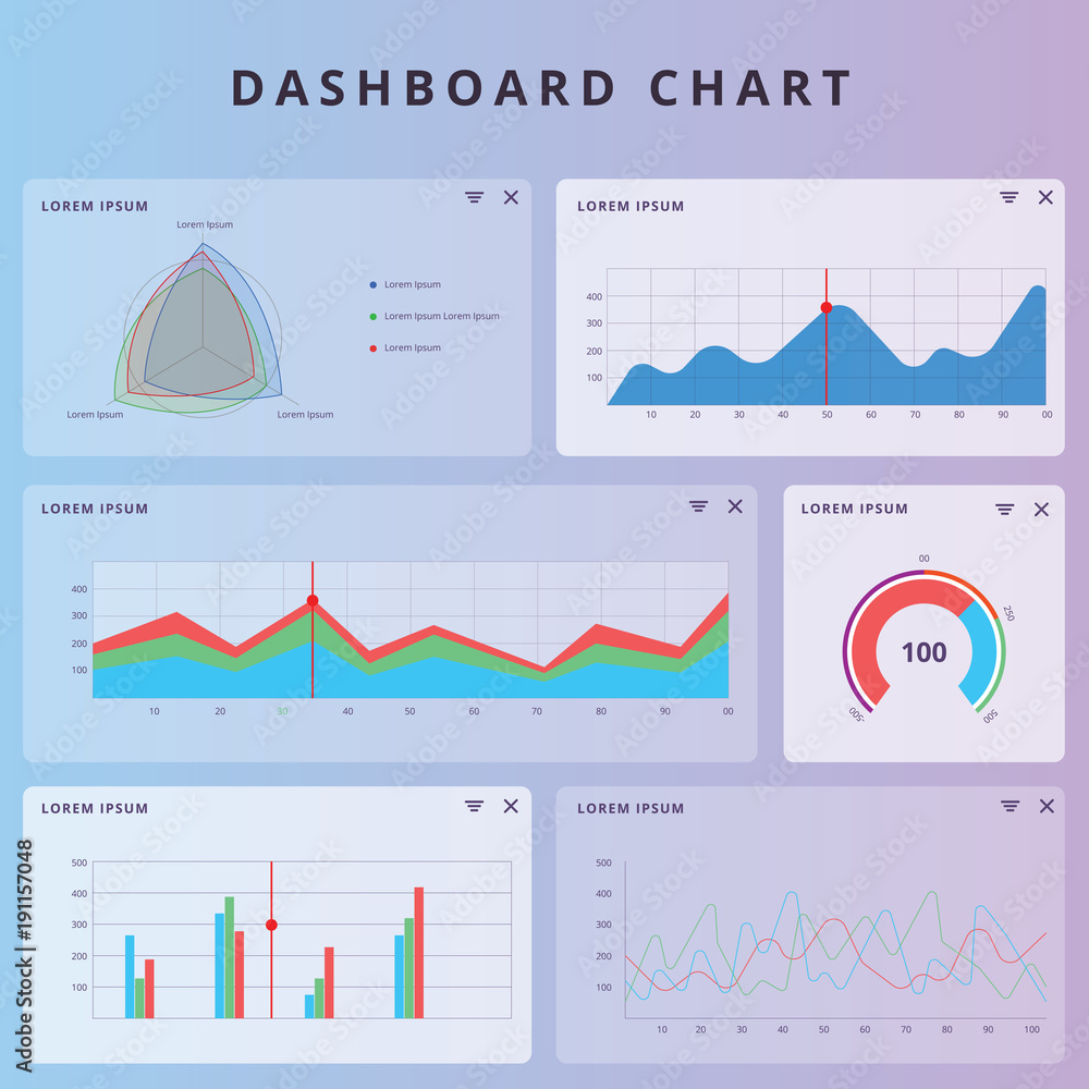 Business data market elements dot bar pie charts diagrams and graphs ...