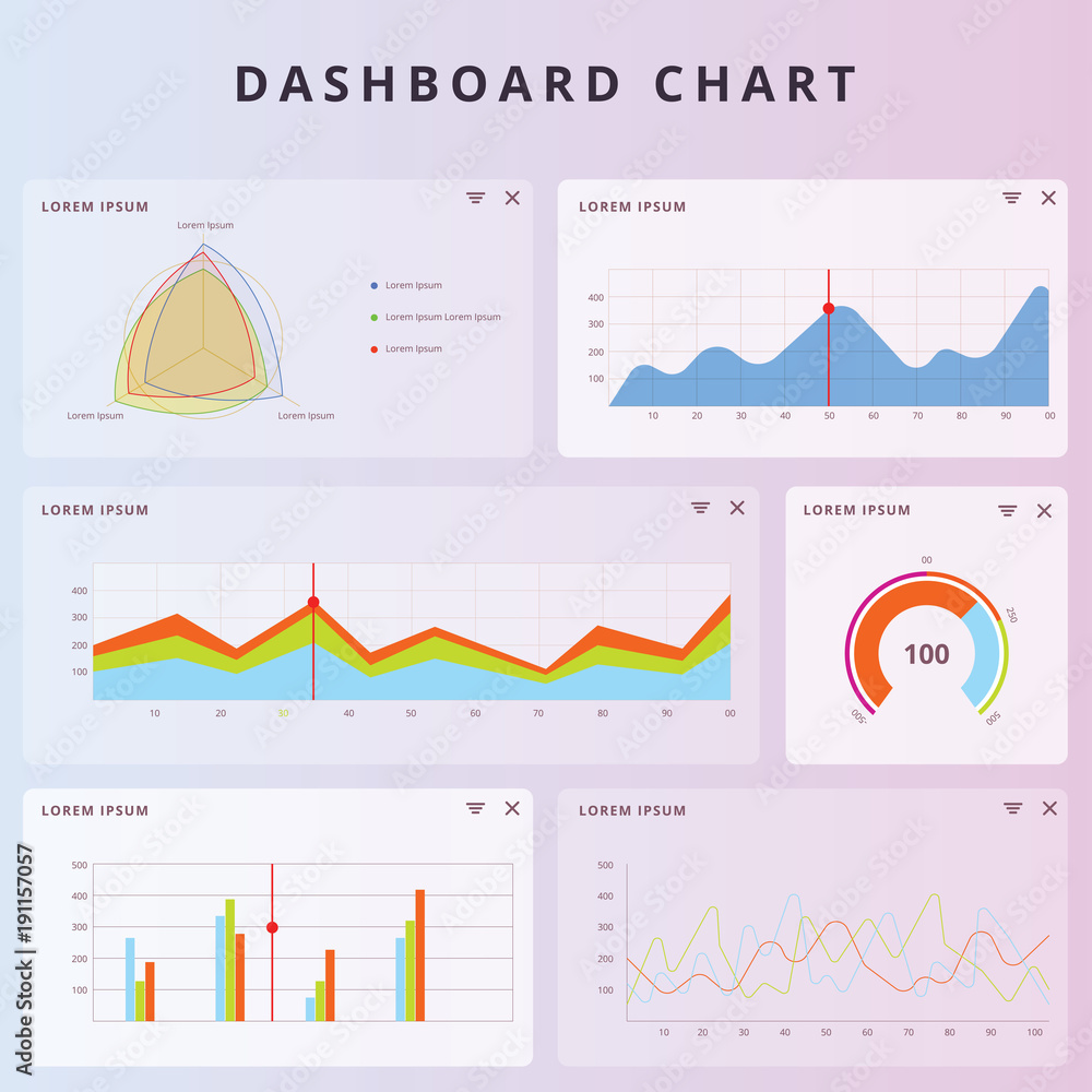 Business data market elements dot bar pie charts diagrams and graphs ...