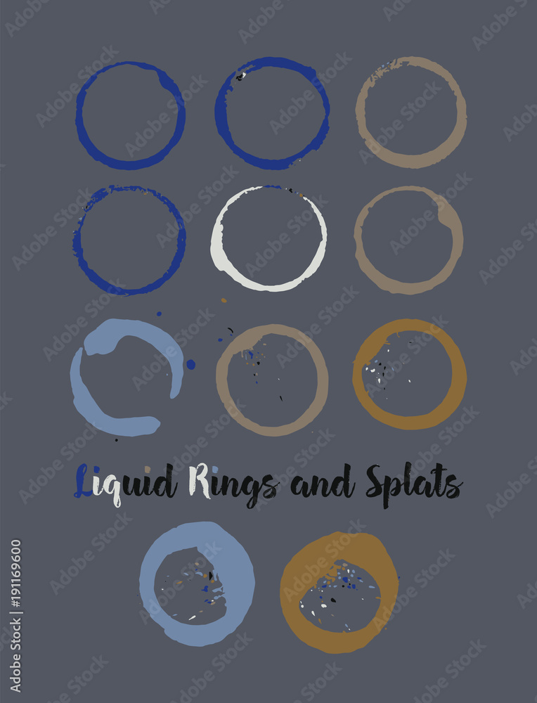 Coffee Rings and Splats. Vector Vintage Coffee Shop Logo Stamp ...