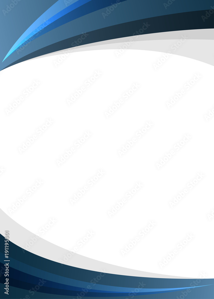 Blue corporate style border on white background Stock Vector | Adobe Stock