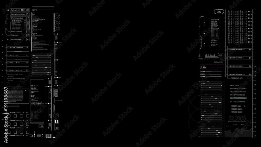 PNG alpha.HUD viewfinder terget.Futuristic infographic elements.HUD ...