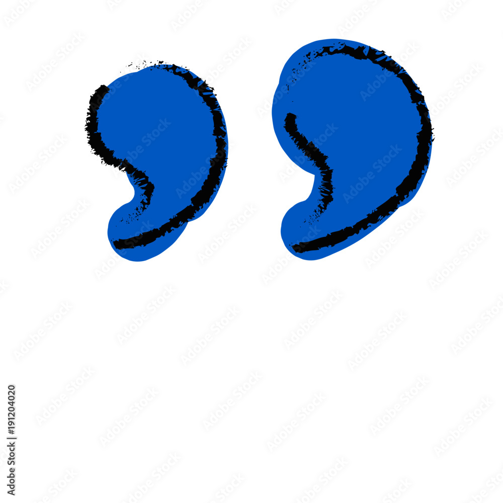 Blue watercolor quotation marks Stock Vector | Adobe Stock