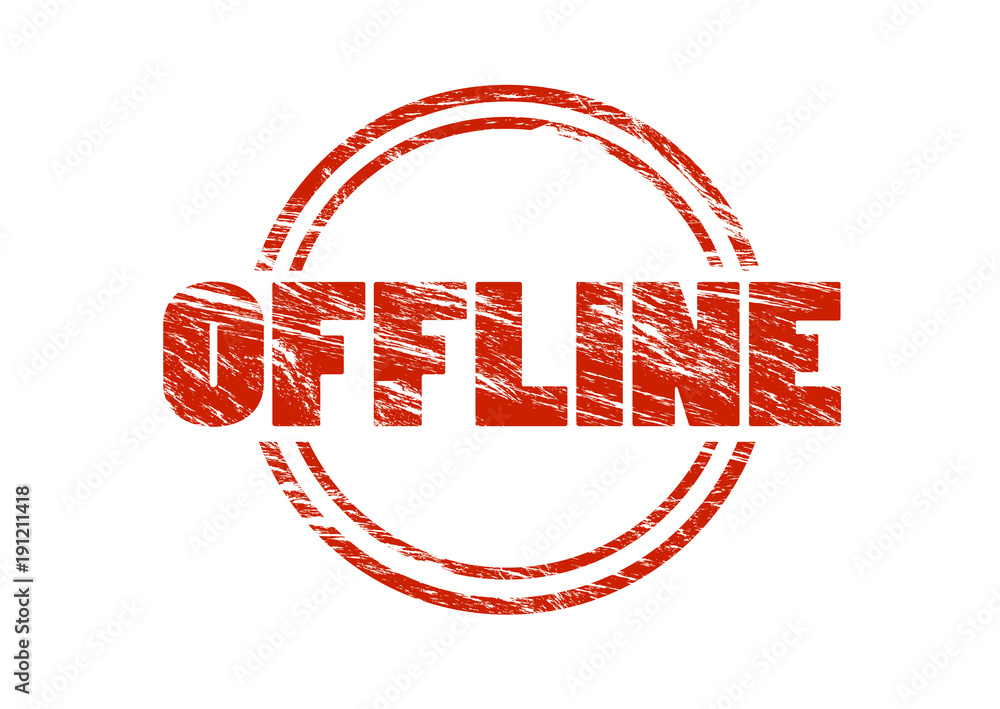 offline red vintage rubber stamp isolated on white background Stock ...