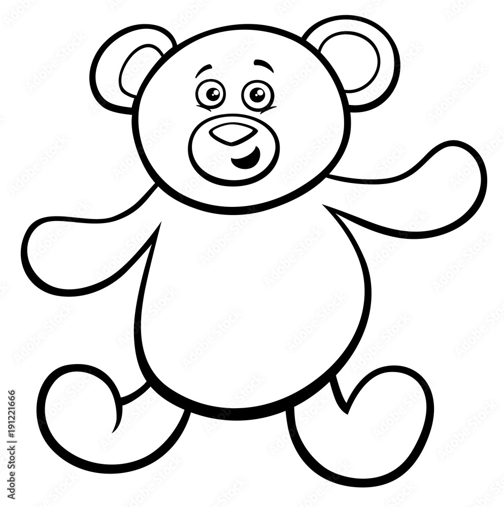 teddy bear cartoon toy character color book Stock Vector | Adobe Stock