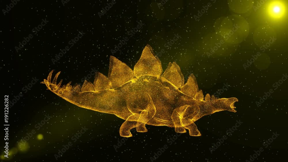 Stegosaurus, prehistoric extinct dinosaur, fantasy 3D animation Stock ...