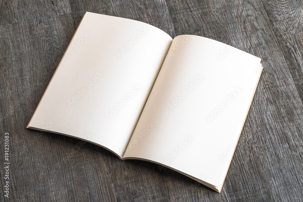 Blank open A4 size book, catalog, magazine, brochure, or booklet mock ...