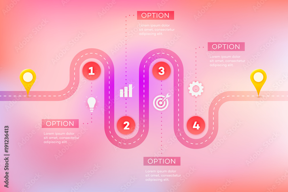 Layered Infographic Timeline. Vector Roadmap, Template For Modern ...