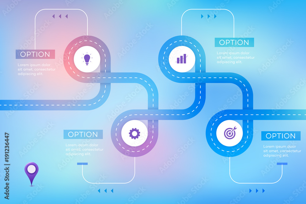 Layered Infographic Timeline. Vector Roadmap, Template For Modern ...