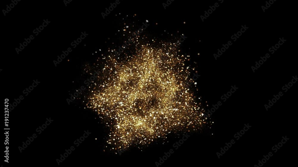 Gold Sky. Abstract stardust smokey wave particles. Nano dynamic flow ...