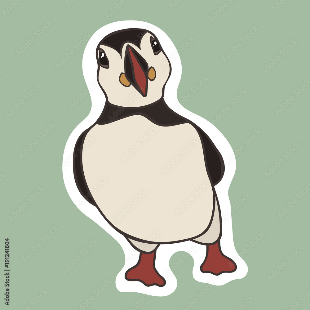 Puffin bird vector image isolated on white background. Cartoon ...