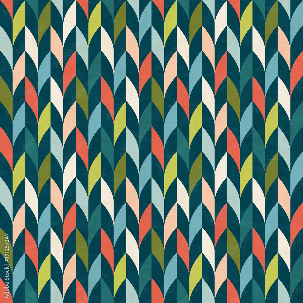 Abstract geometric pattern in mid-century modern colors, seamless ...