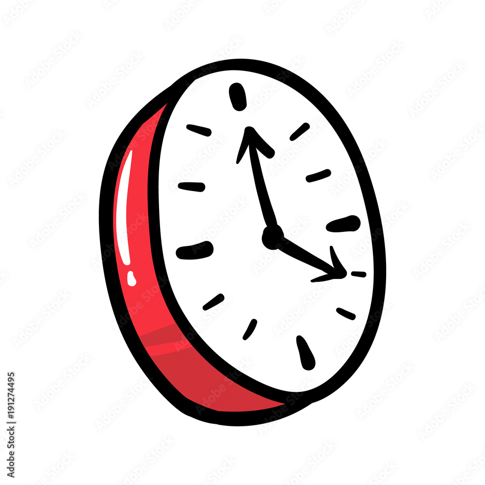 Cartoon Clock Vector Illustration Stock Vector | Adobe Stock