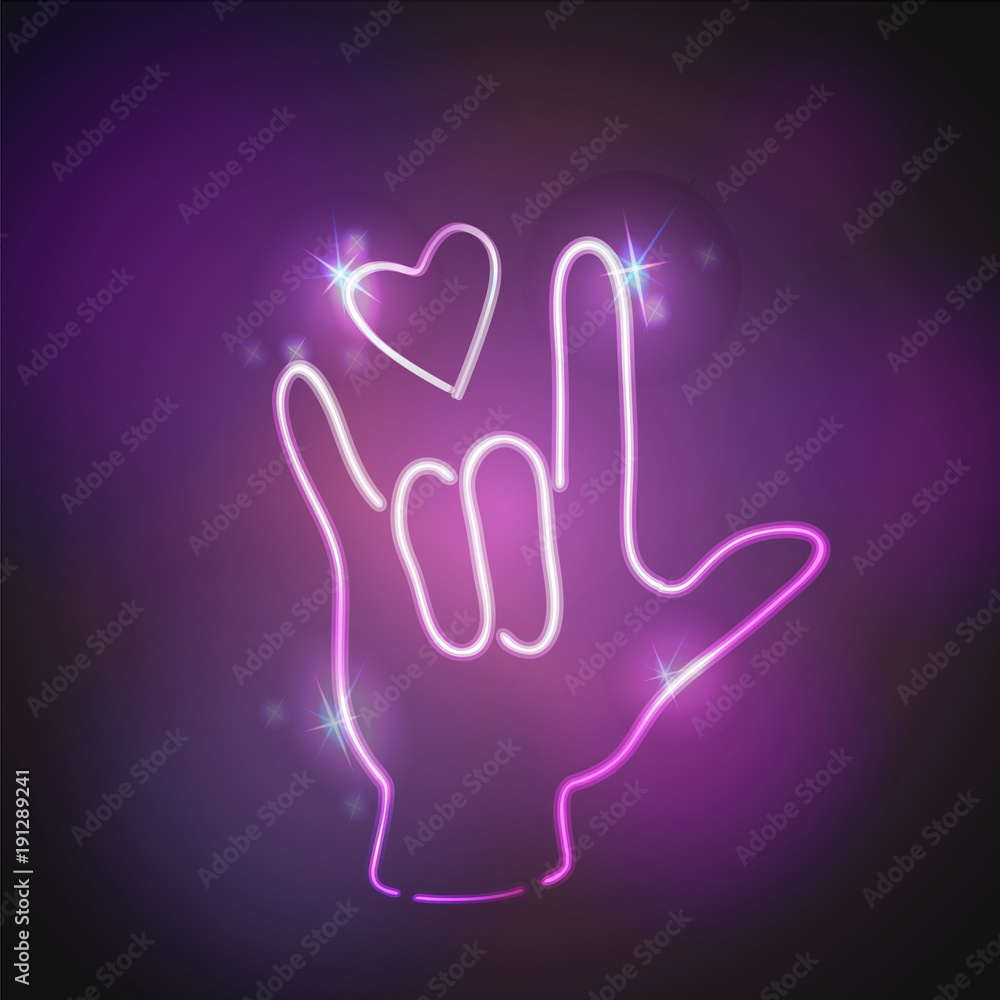Neon Love Sign Hand