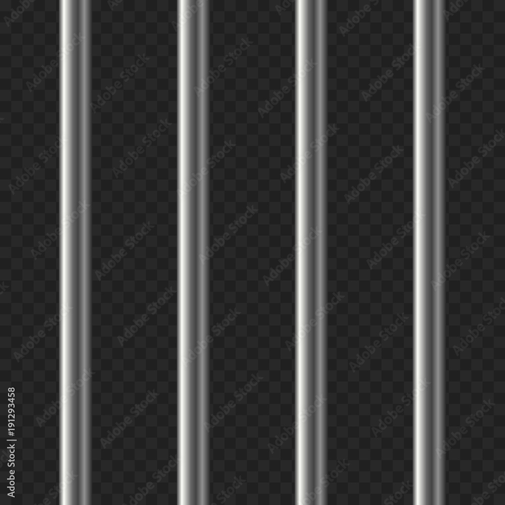 Realistic Prison Bars on Transparent Background. Vector Stock Vector ...