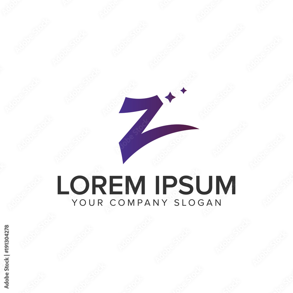 Letter Z star logo design concept template. fully editable vector Stock ...