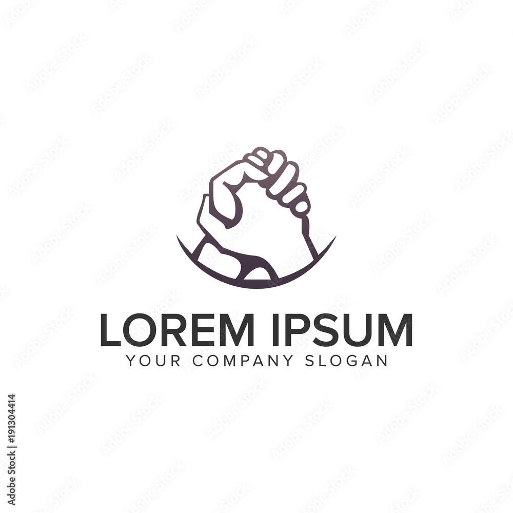 holding hand logo design concept template. fully editable vector Stock ...