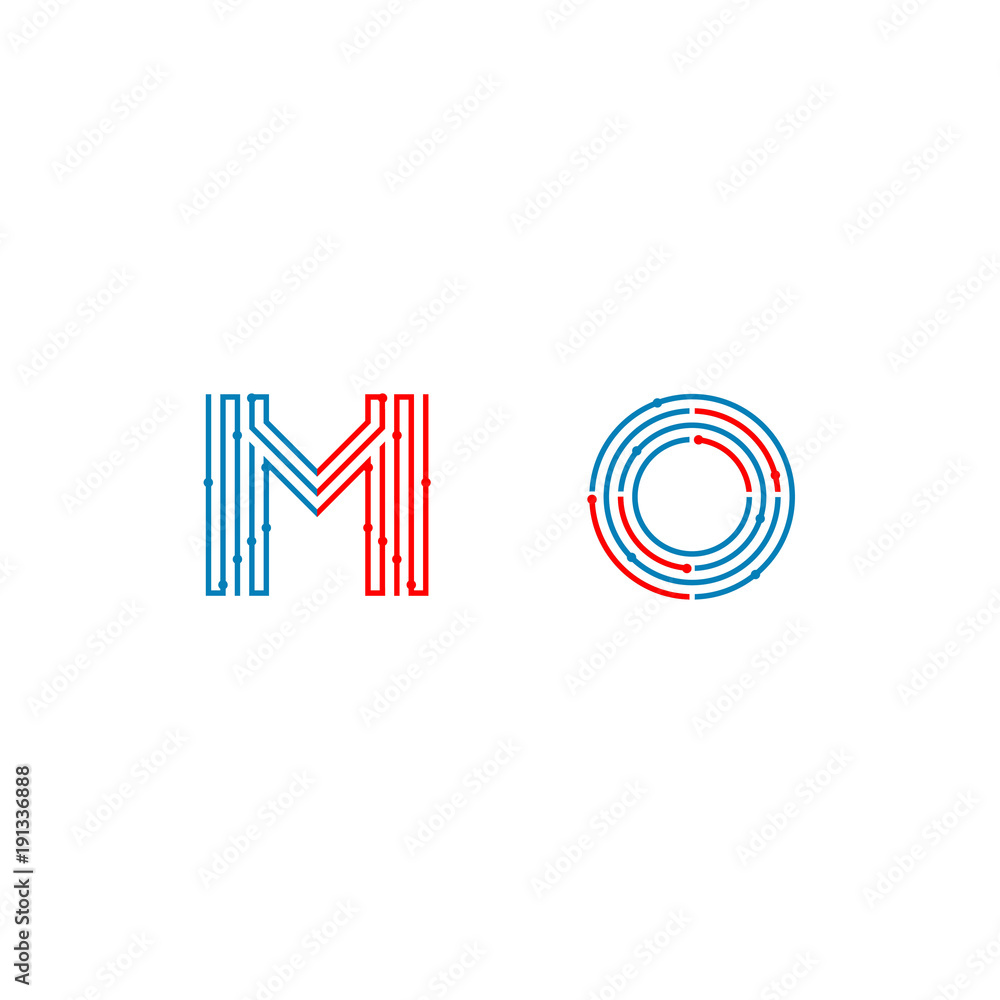 Letter M, Letter O Technology Logo Stock Vector | Adobe Stock