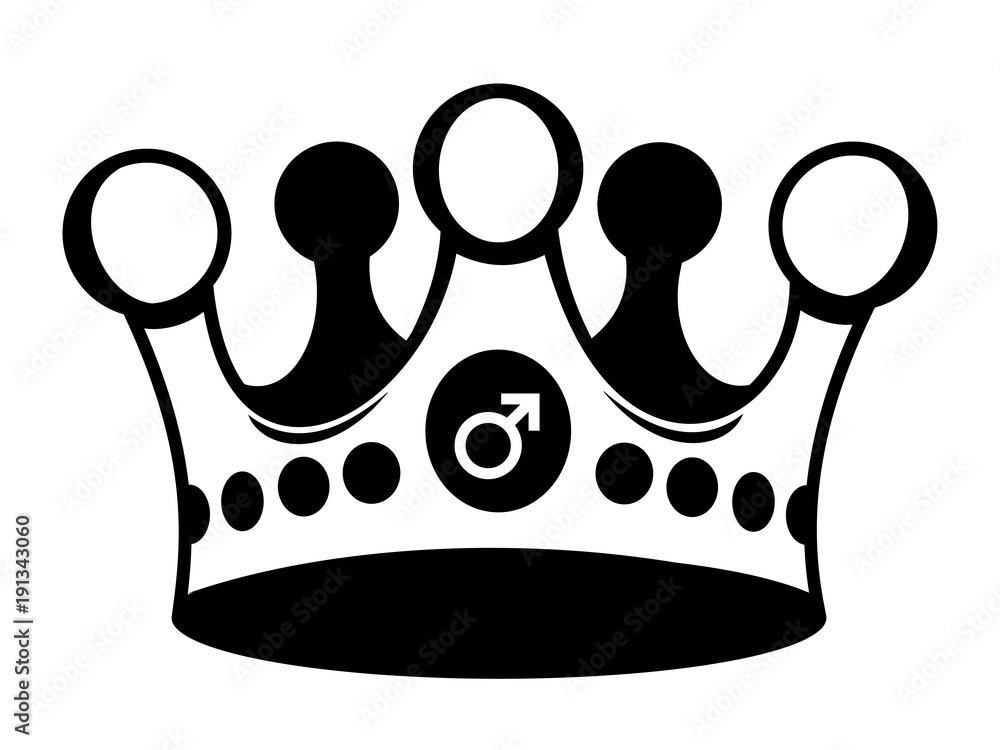 Crown with male sex symbol as metaphor of patriarchy - man is a ...