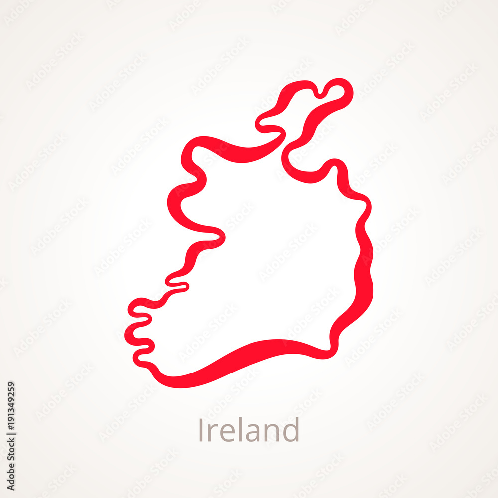 Ireland - Outline Map Stock Vector | Adobe Stock