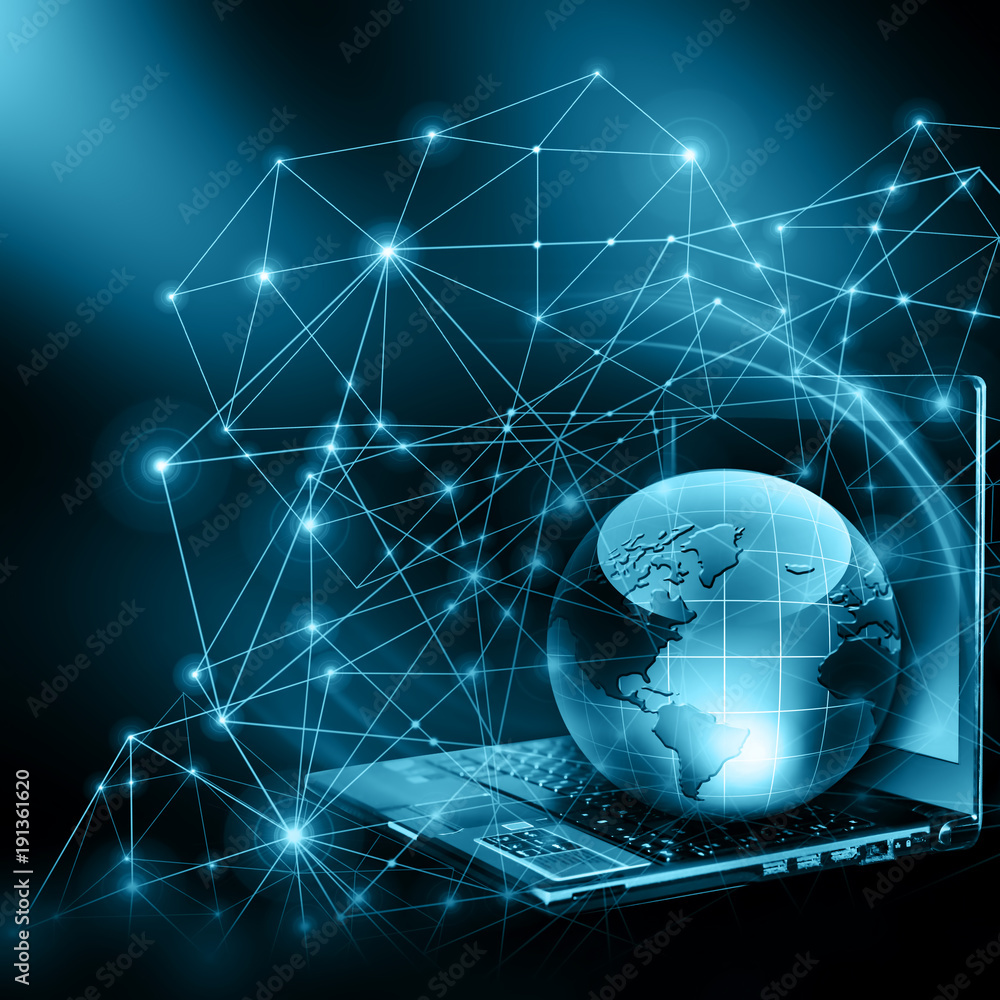 Best Internet Concept of global business. Globe, glowing lines on ...