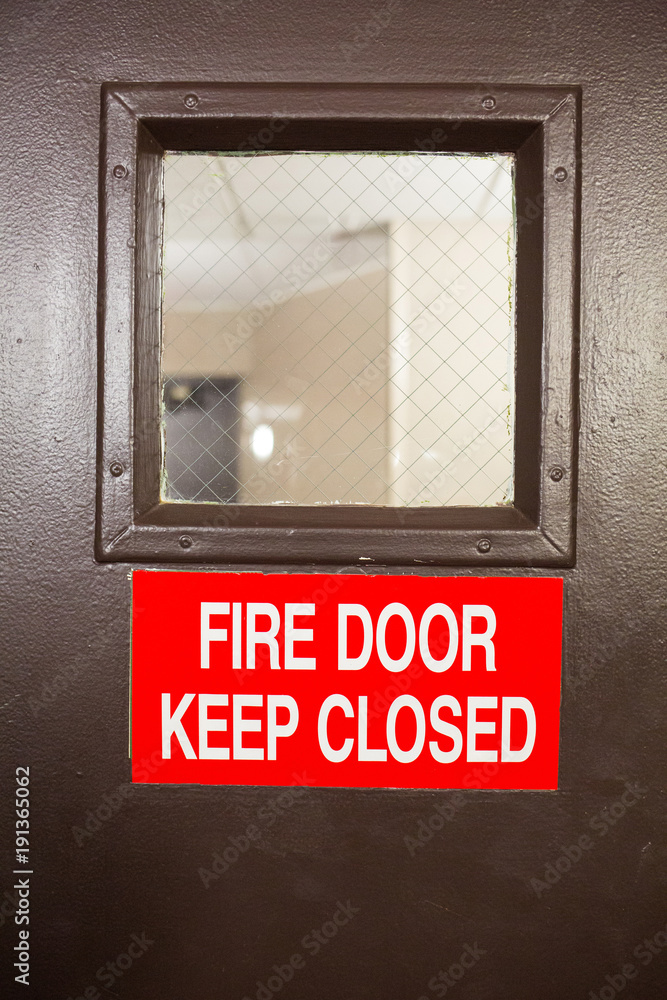 Fire door keep closed sign Stock Photo | Adobe Stock