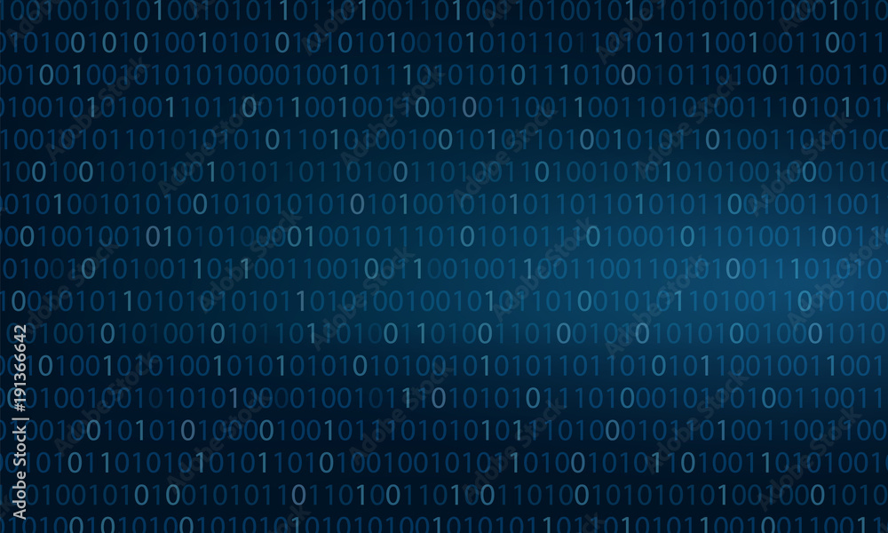 Binary Blue background Blue digital binary data code on screen abstract information technology ...