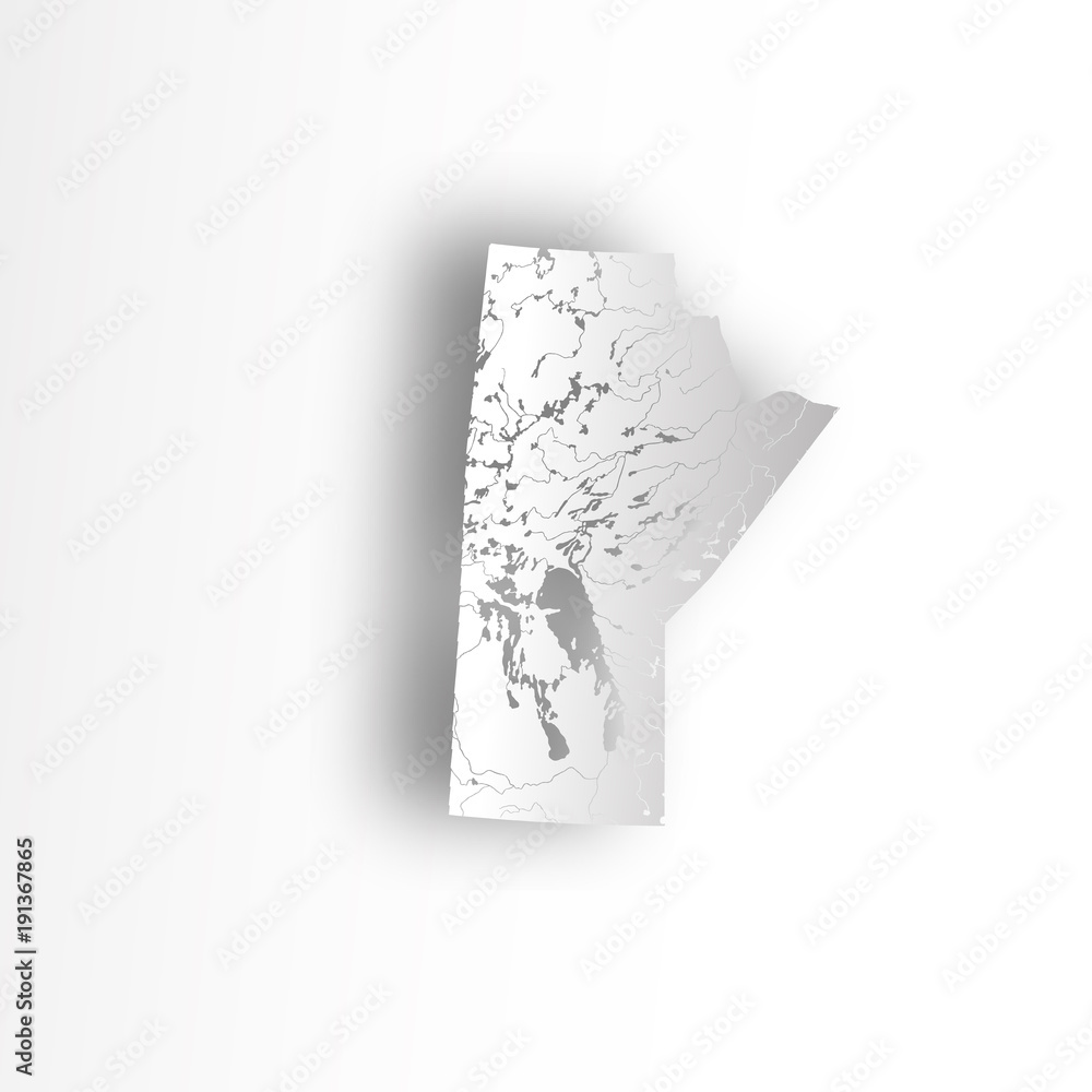 Vecteur Stock Provinces and territories of Canada - map of Manitoba ...