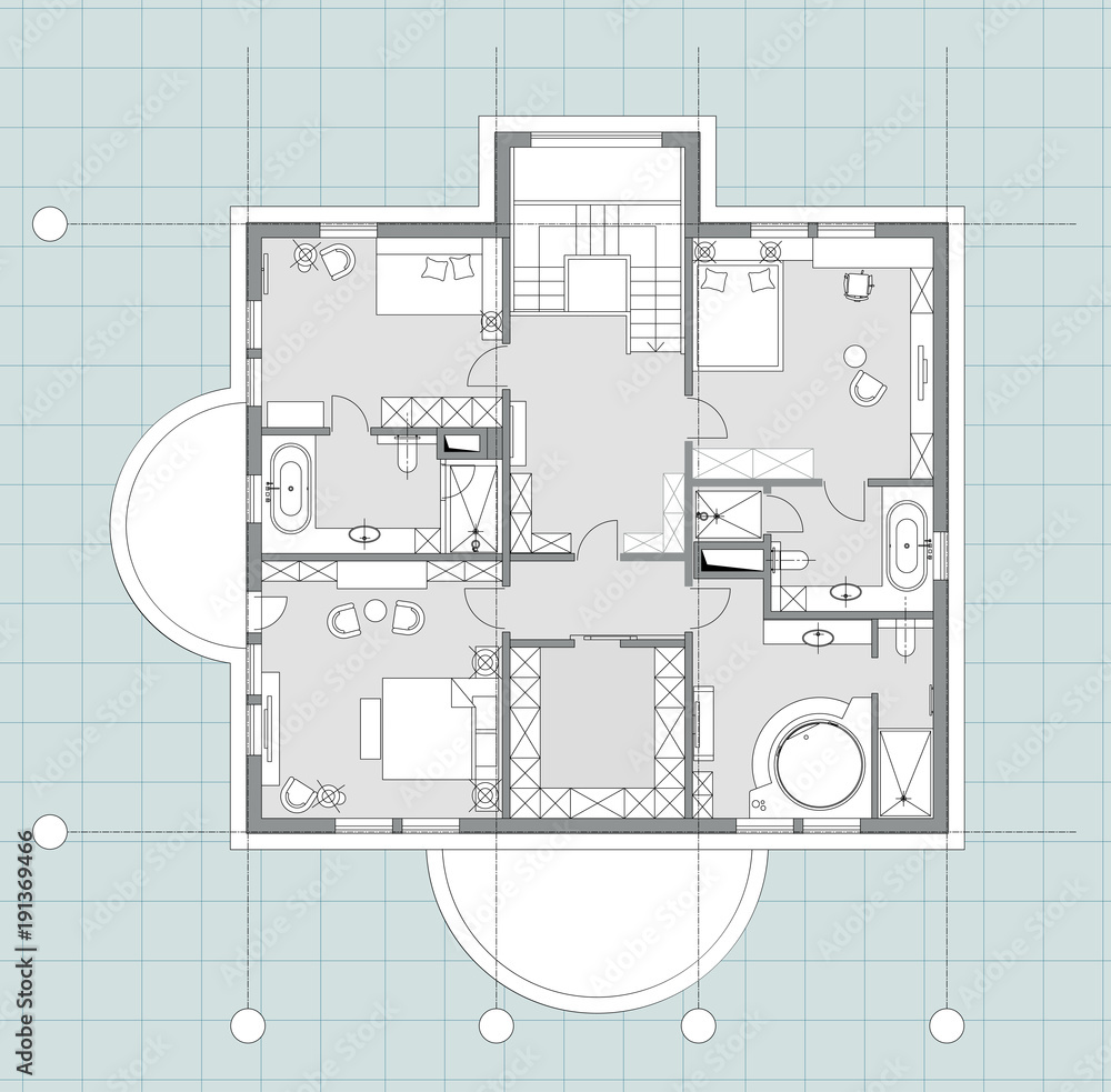 Standard living room furniture symbols set Stock Vector | Adobe Stock