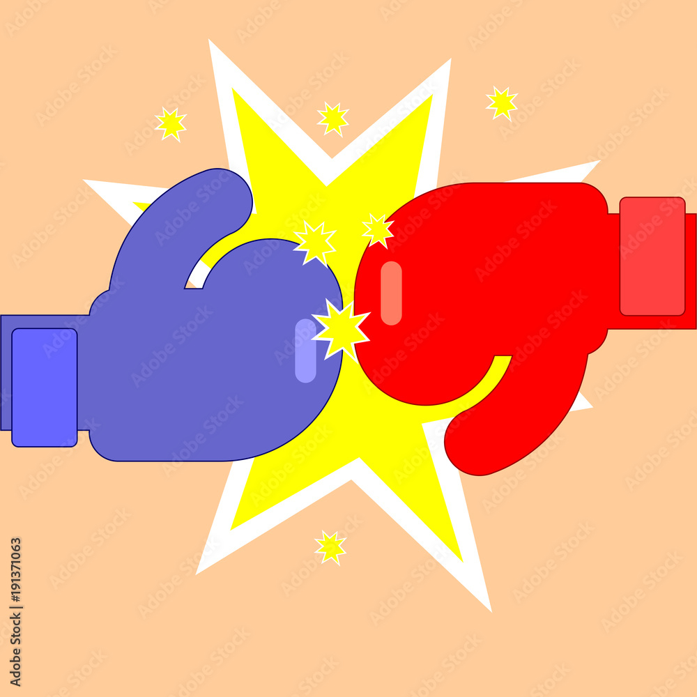 hands with boxing gloves fighting vector eps 10 Stock Vector | Adobe Stock