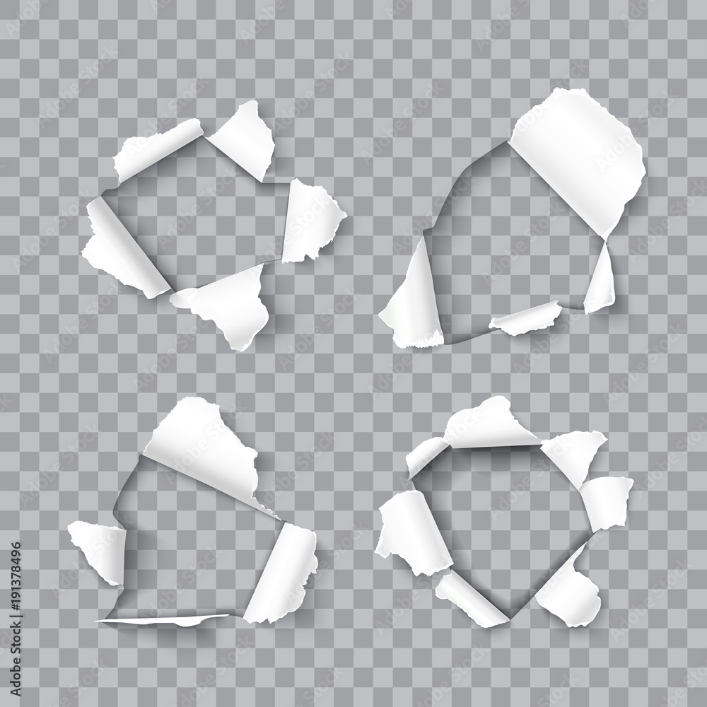 Torn paper realistic vector illustration Stock Vector | Adobe Stock
