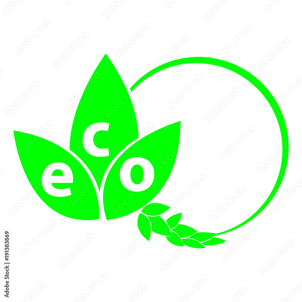 Eco symbol isolated on white background Stock Vector | Adobe Stock
