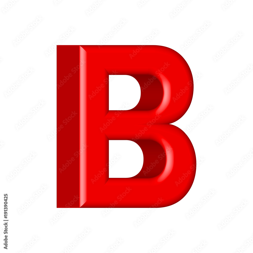 Font set with letters Glossy red paint letters. 3D render of bubble ...