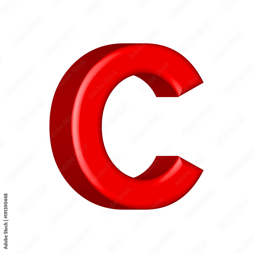 Font set with letters Glossy red paint letters. 3D render of bubble ...