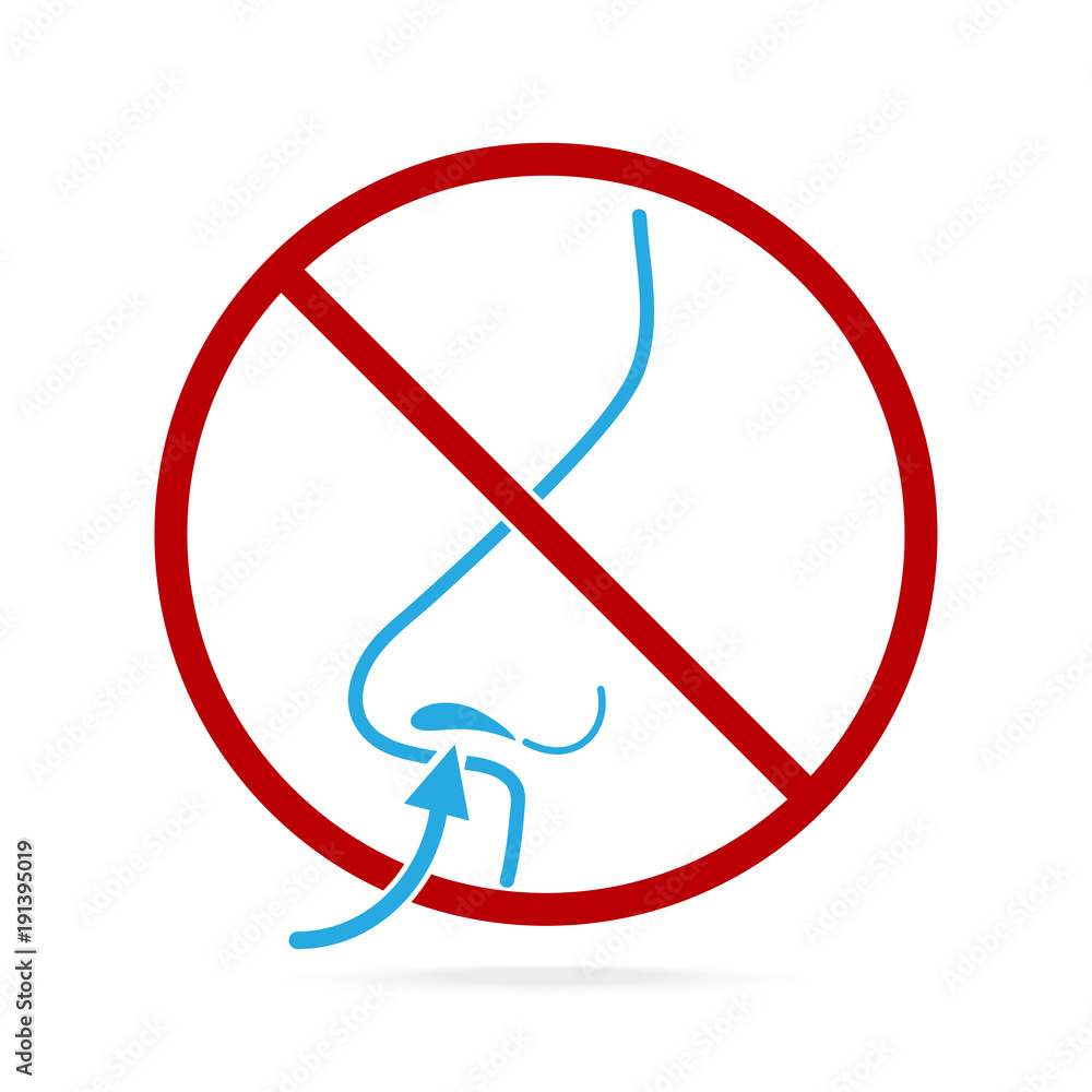Do not inhale blue icon, warning sign Stock Vector | Adobe Stock