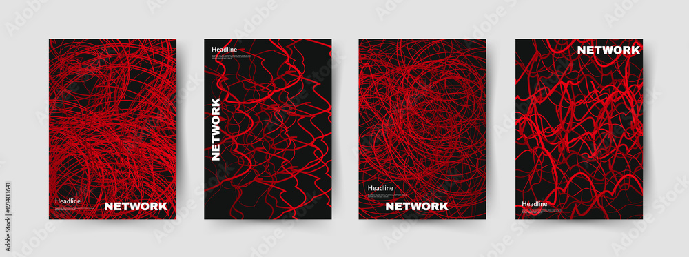 Abstract Red Lines on Dark Background. Moving Lines Abstract Background ...