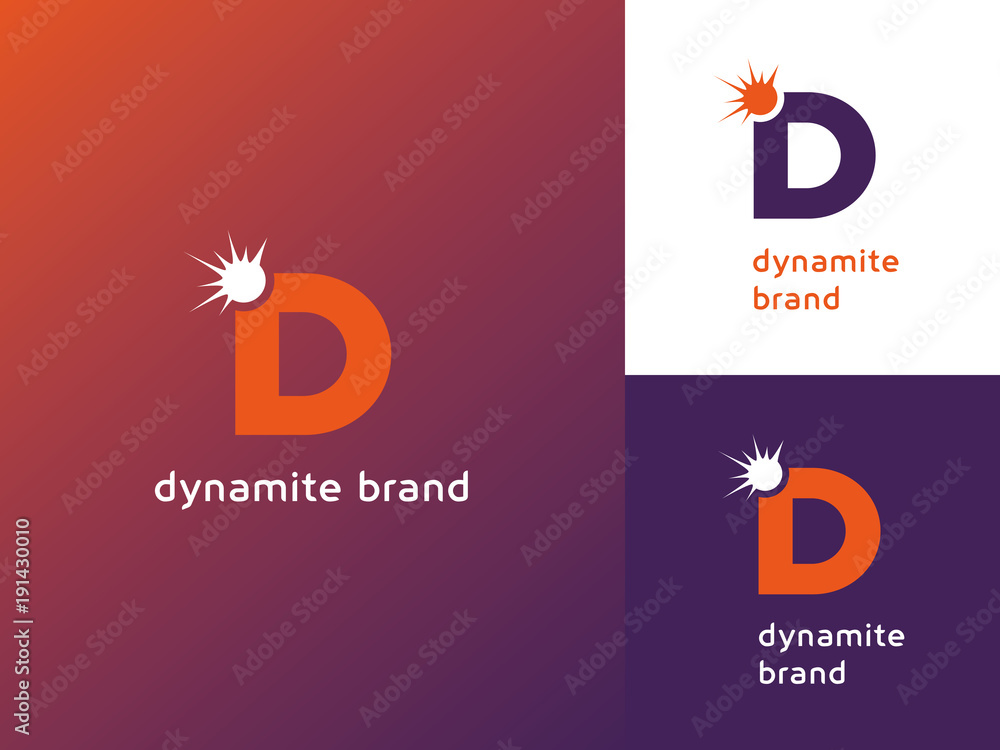 Dynamite brand logo. Initial D. Stock Vector | Adobe Stock