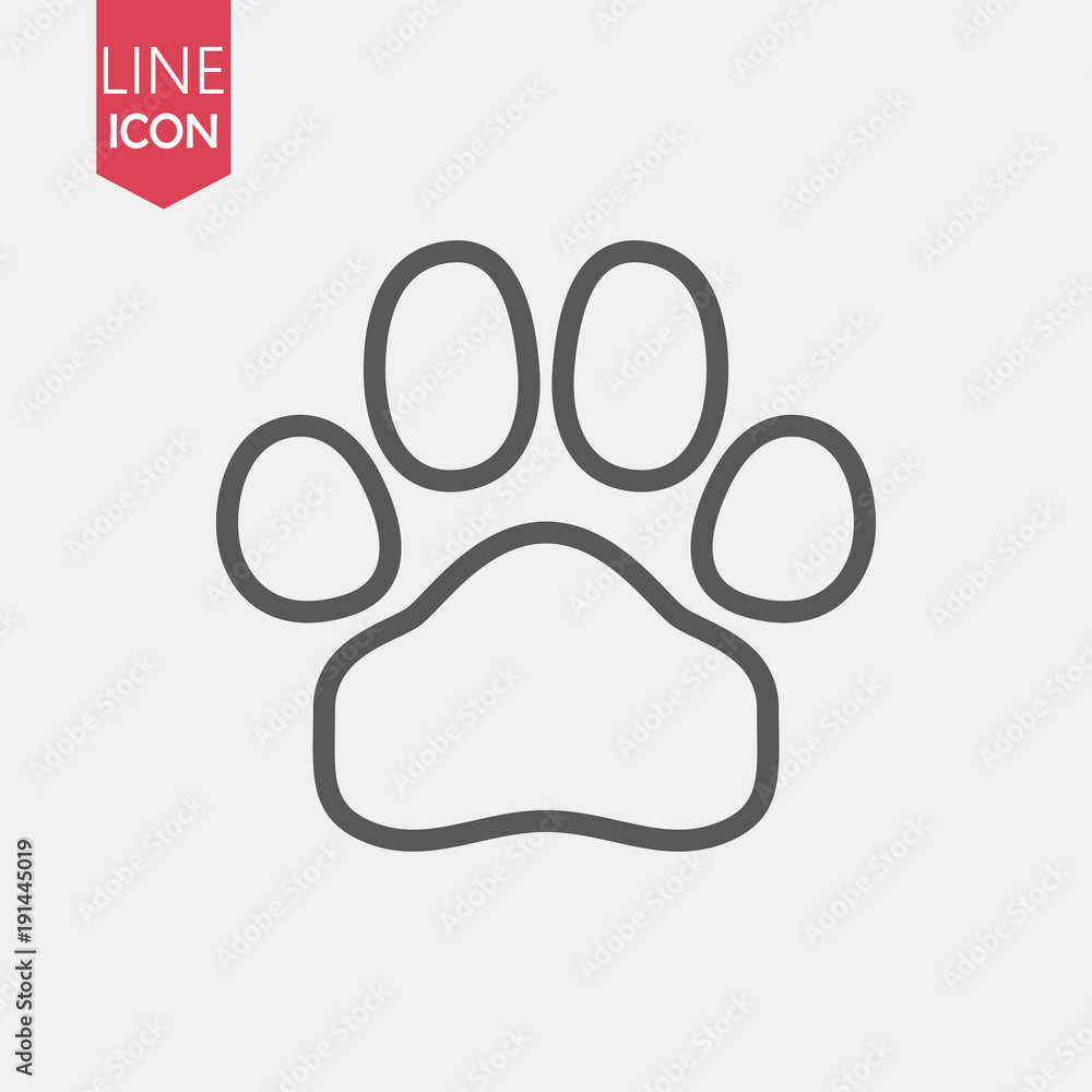 Paw Prints. Logo. Vector Illustration. Isolated vector Illustration ...