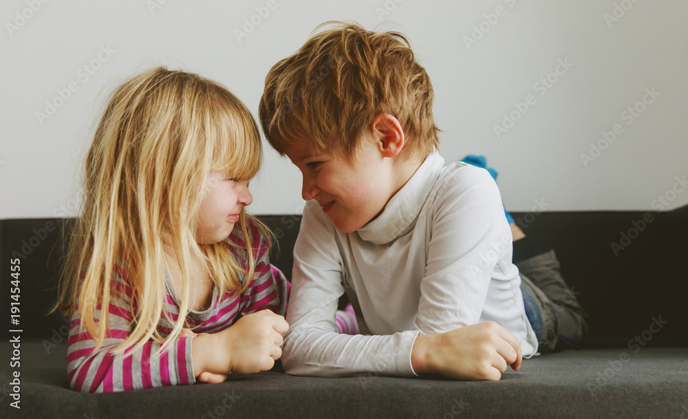 brother and sister rivalry, dispute, anger, disagreement Stock Photo ...