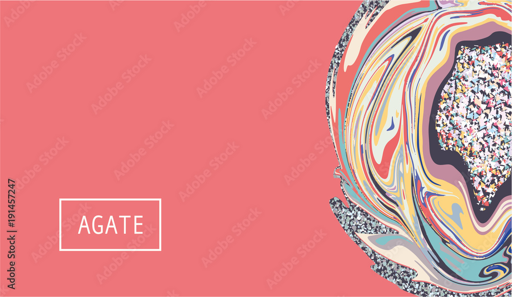 Agate poster or card. Natural luxury. Vector Illustration Stock Vector ...