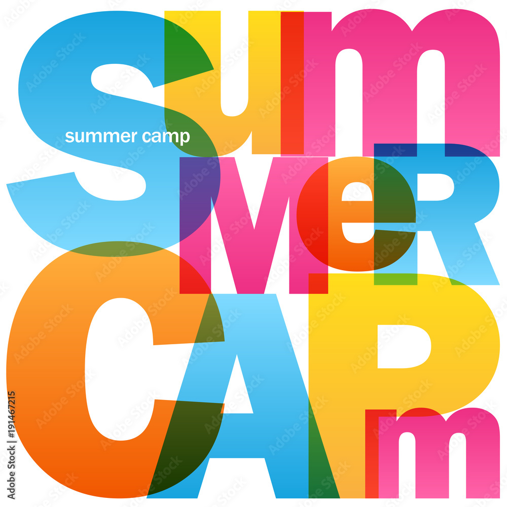 "SUMMER CAMP" Multi-coloured Vector Letters Icon Stock Vector | Adobe Stock