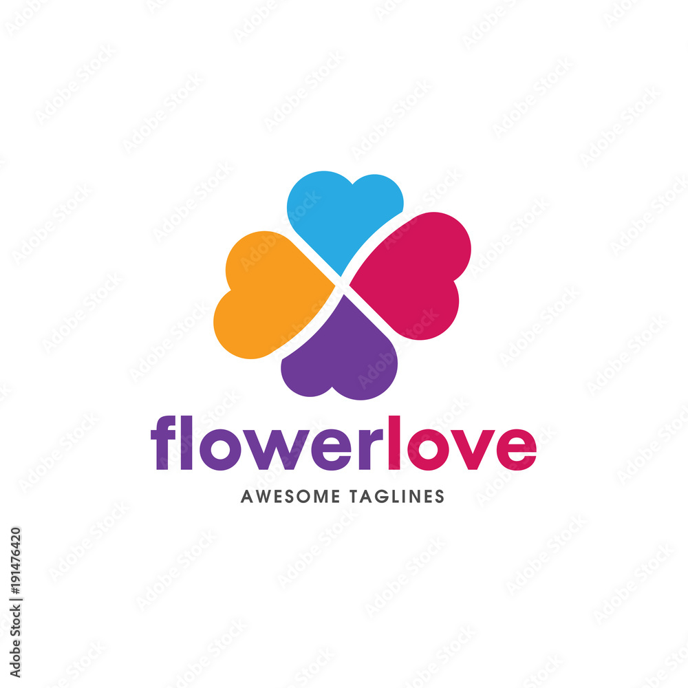 Heart color vector logo, flower Heart logo, love shape, love logo ...