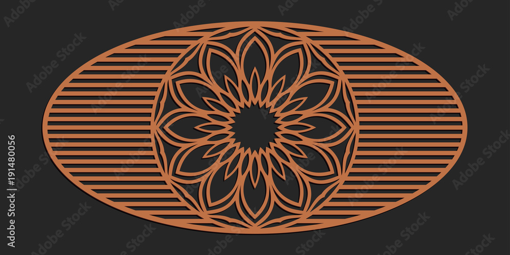 Laser cutting window panel. Jigsaw die cut ornament. Lacy cutout ...