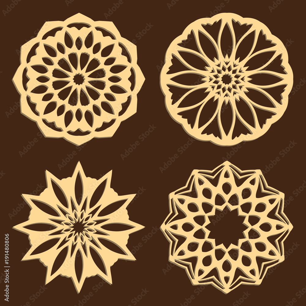 DIY laser cutting patterns. Jigsaw die cut ornaments. Islamic cutout ...