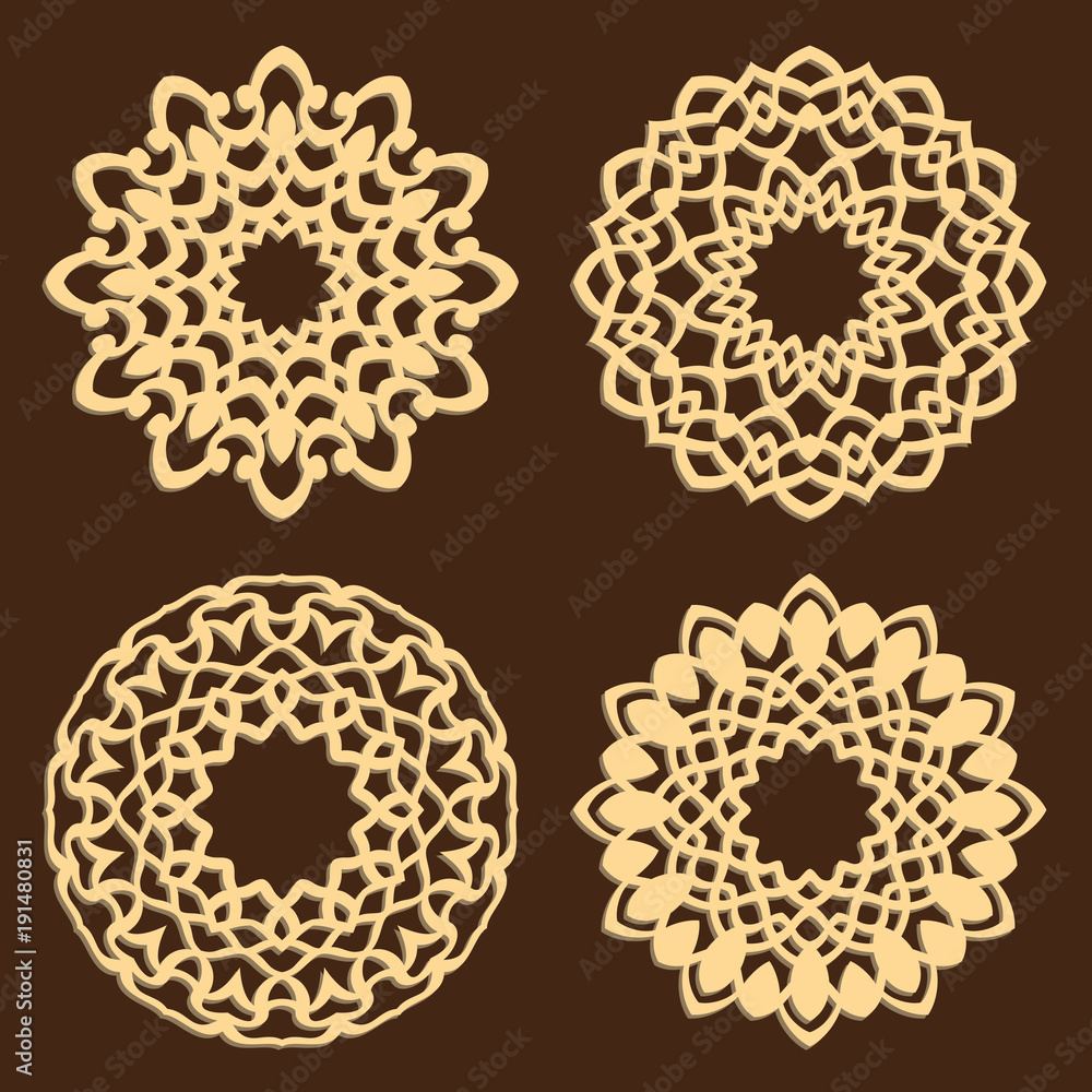 DIY laser cutting patterns. Jigsaw die cut ornaments. Islamic cutout ...