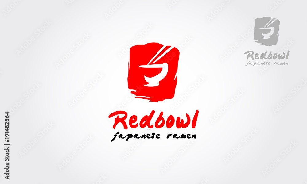 Red bowl Japanese Ramen Vector Logo Template. Suitable for any business ...