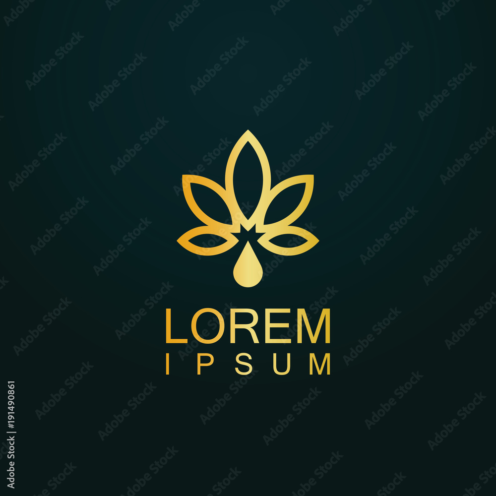 gold leaf logo Stock Vector | Adobe Stock