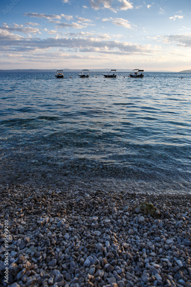 Summer resort destination on exotic coast of Adriatic Sea in Croatia ...